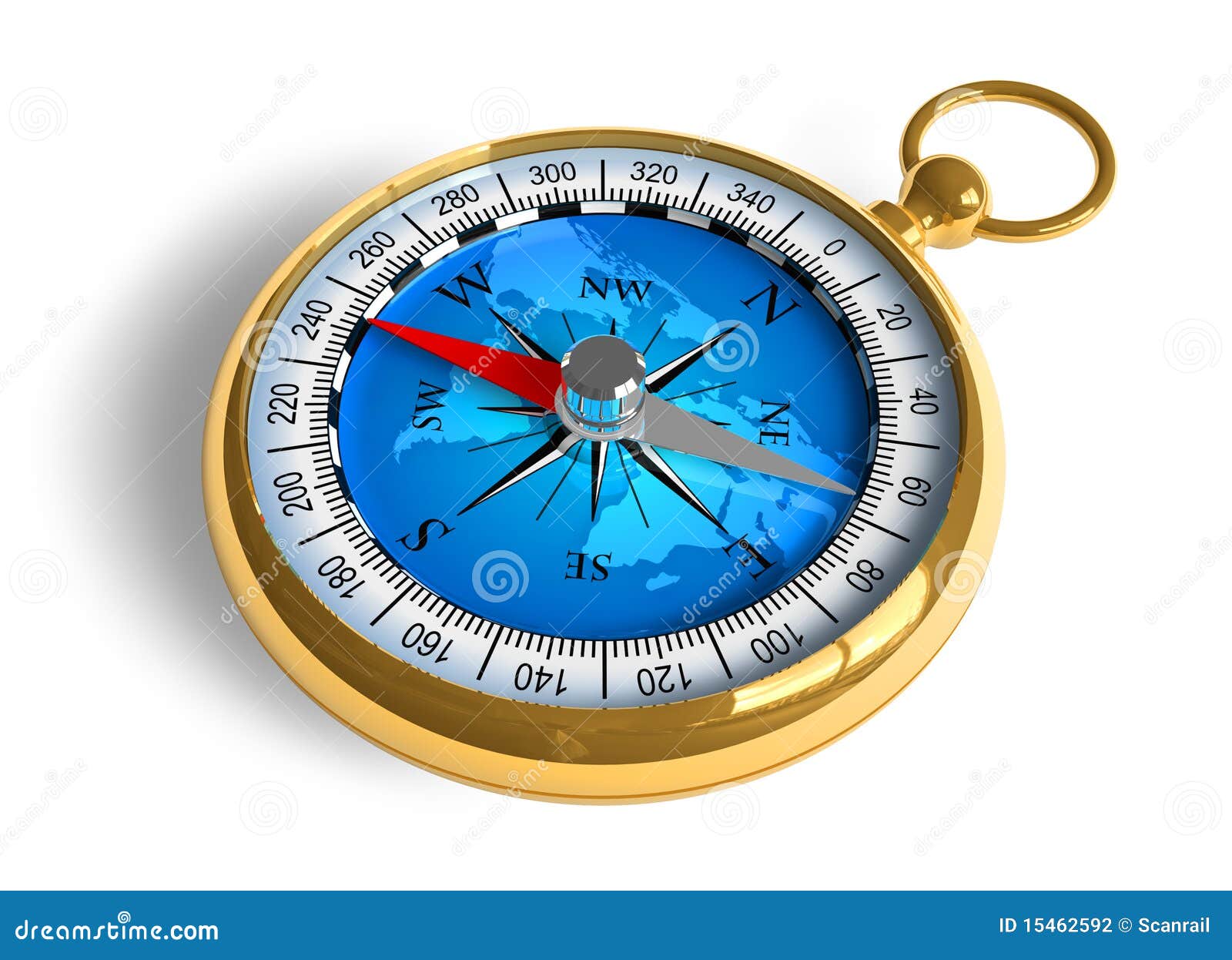 Golden compass stock illustration. Illustration of equipment - 15462592