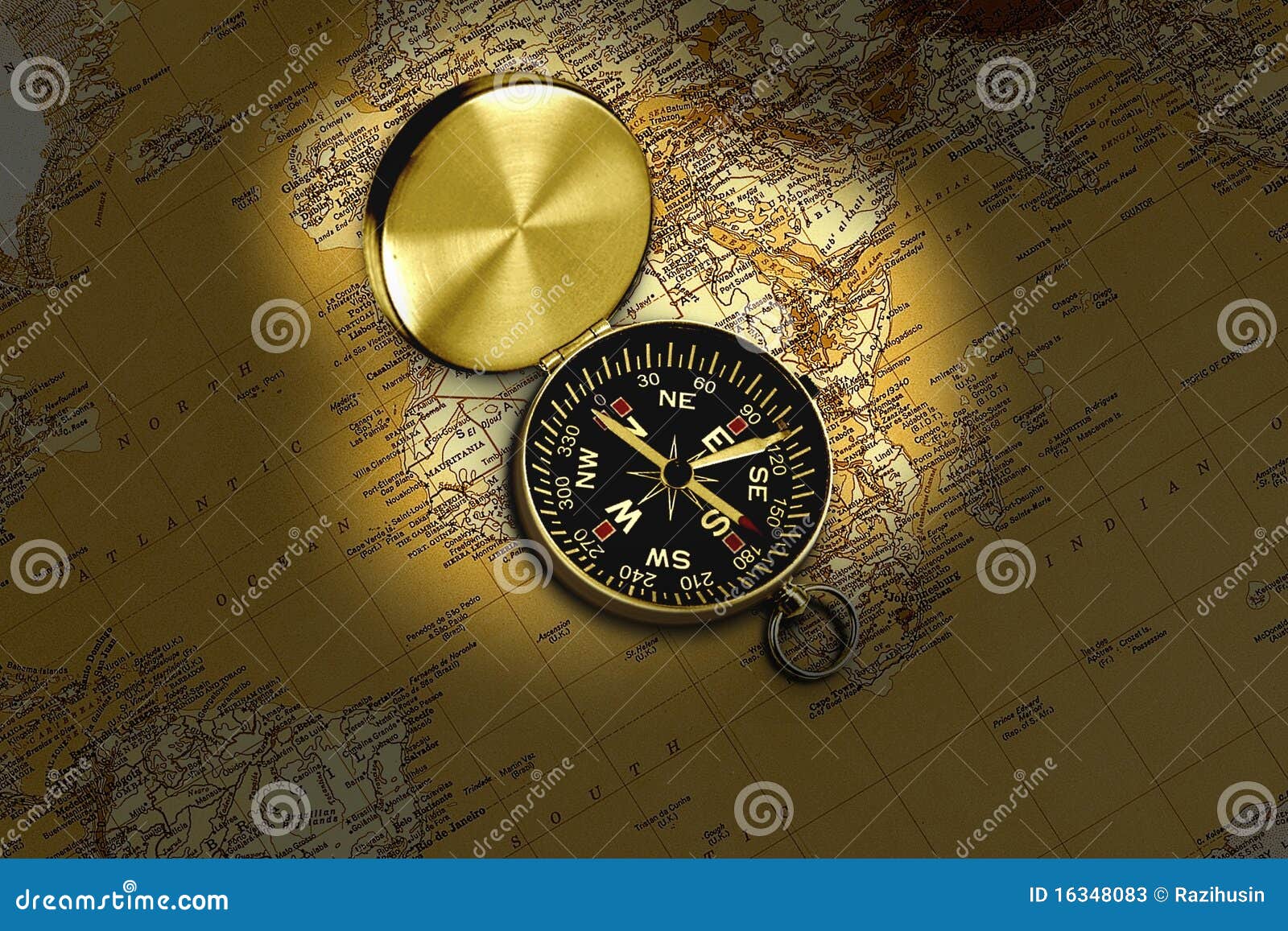 Golden compass stock image. Image of measurement, discovery - 16348083