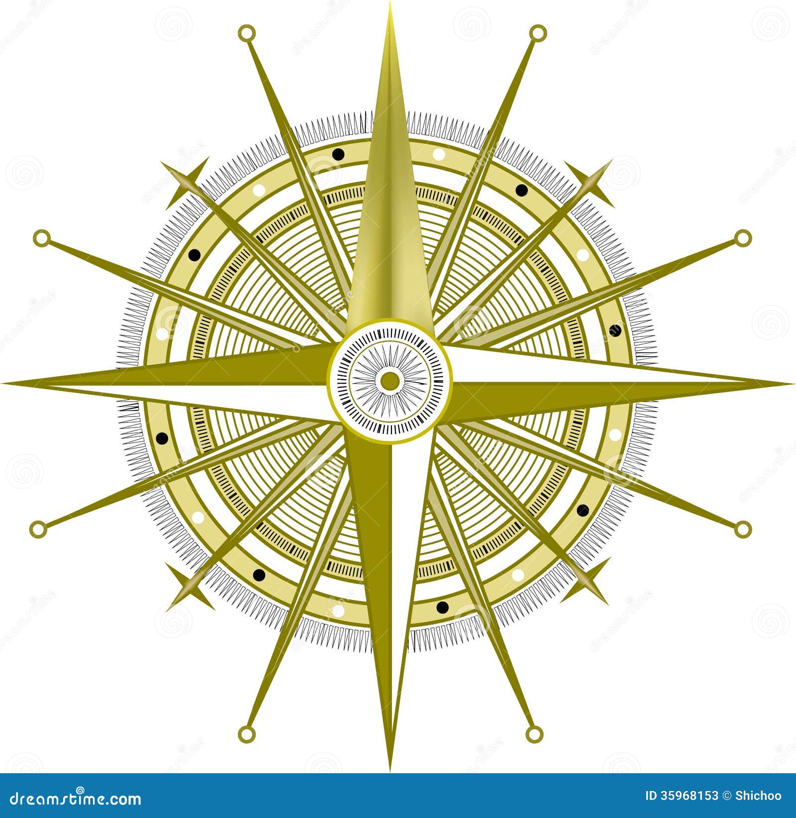 Golden compass stock vector. Illustration of warning - 35968153