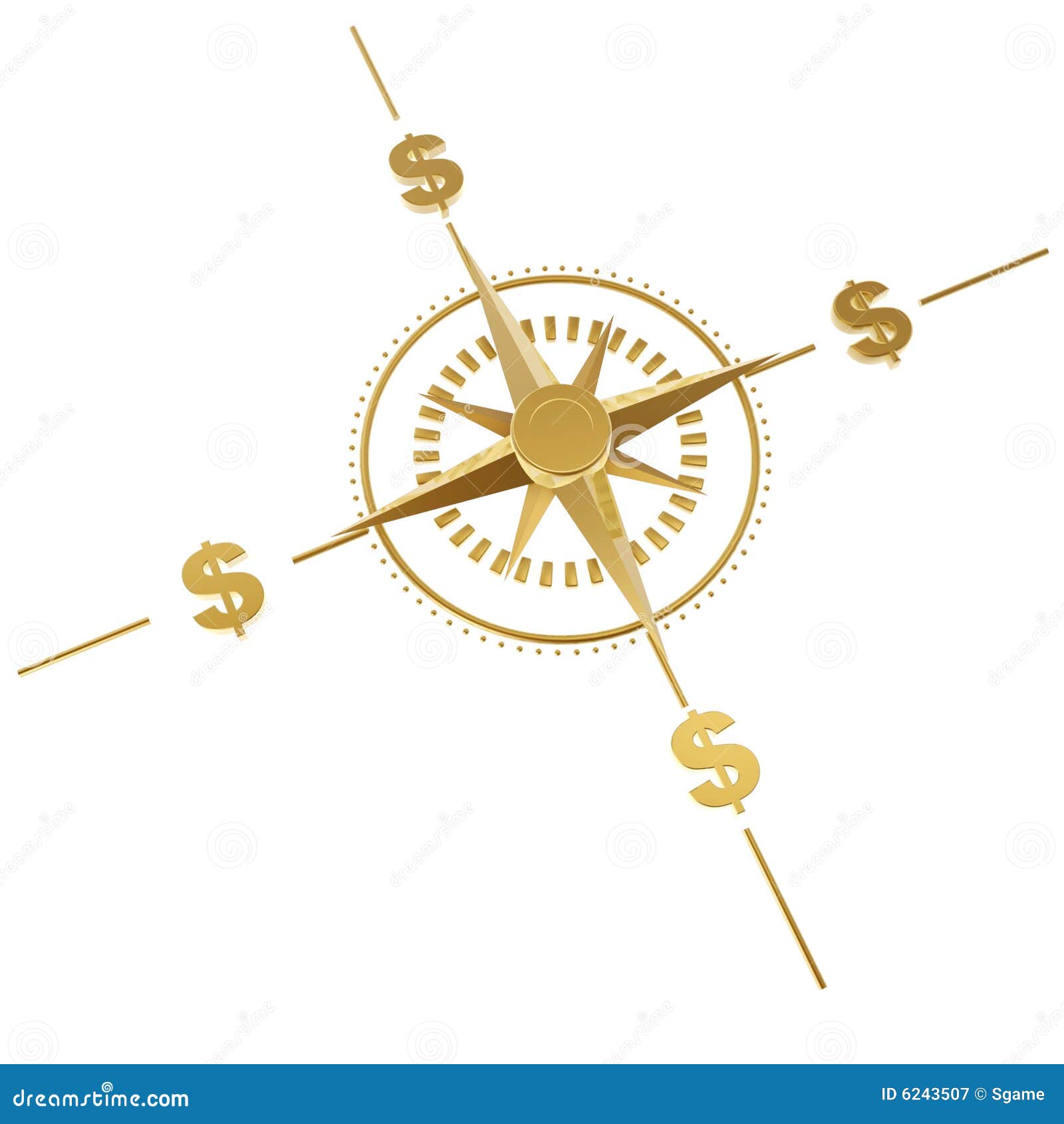 Golden compass stock illustration. Illustration of east - 6243507