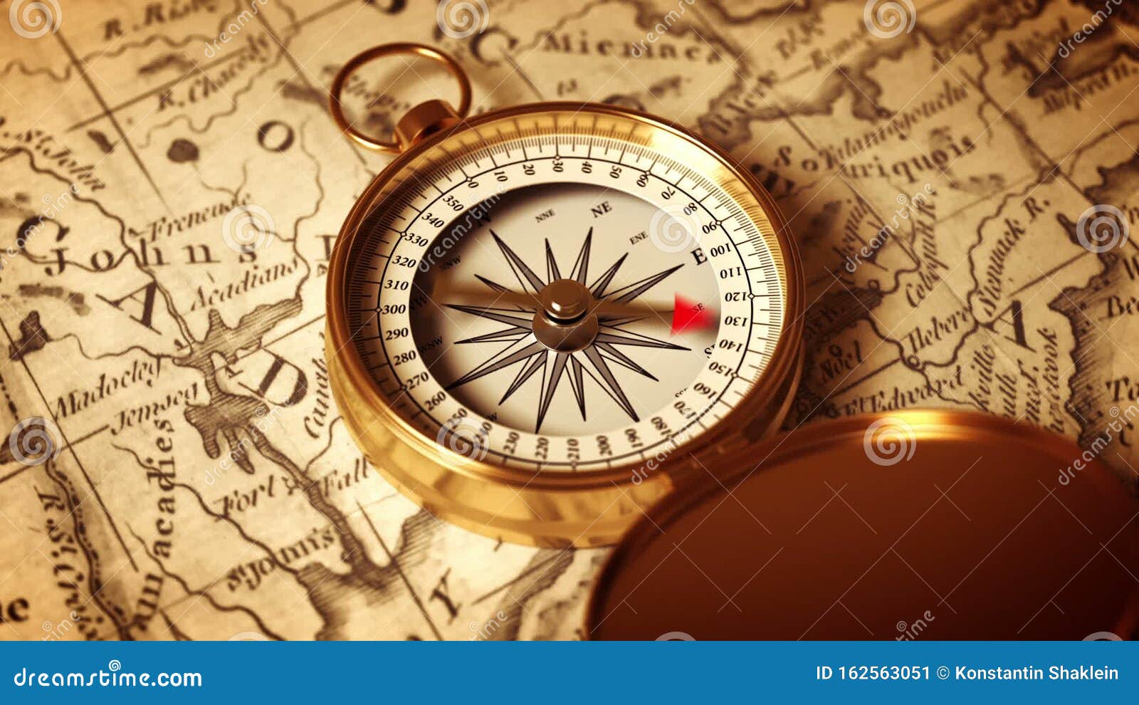 Golden Compass on the Map Indicating Direction Stock Video - Video of ...
