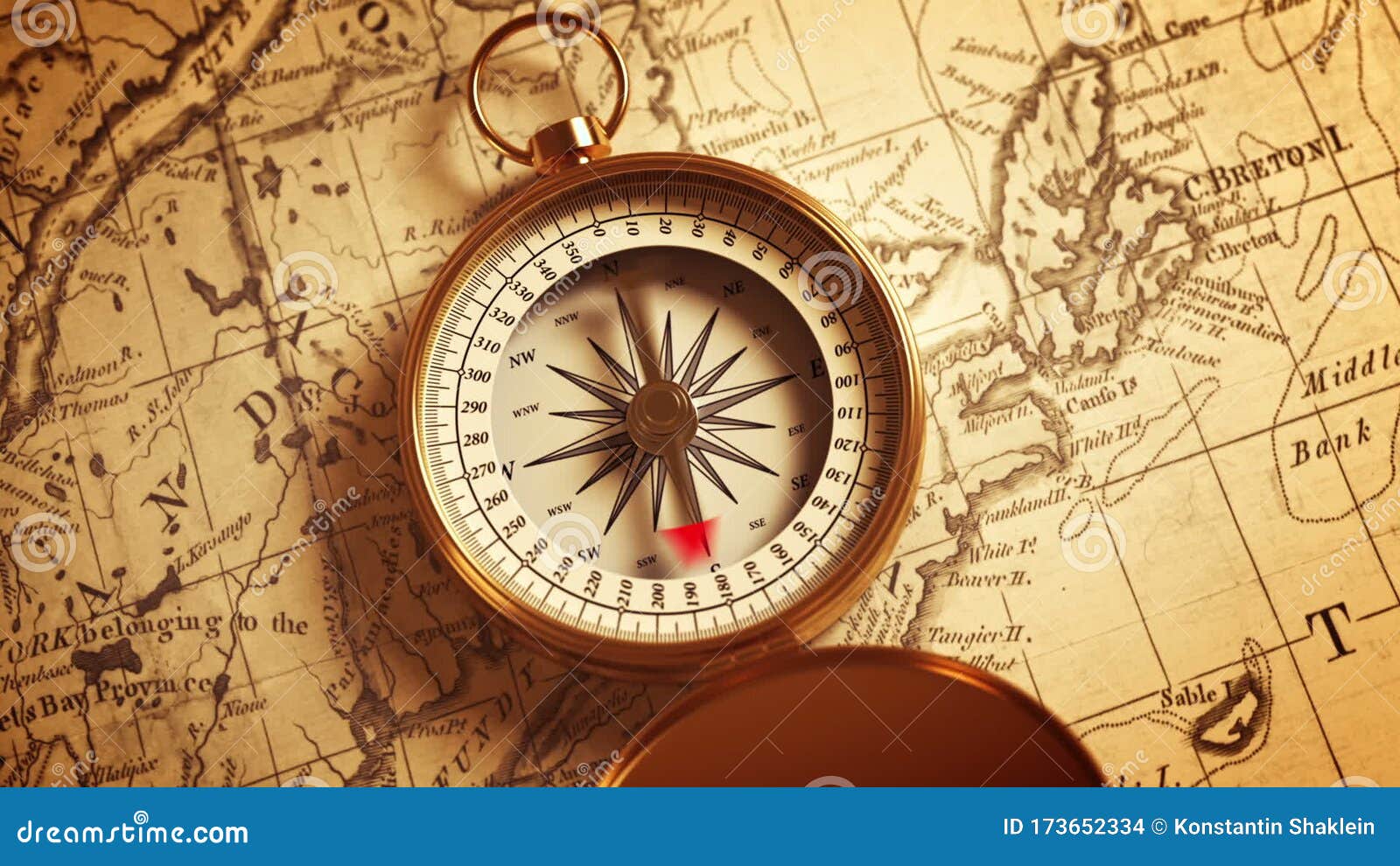 Golden Compass on the Map Indicating Direction Stock Footage - Video of ...