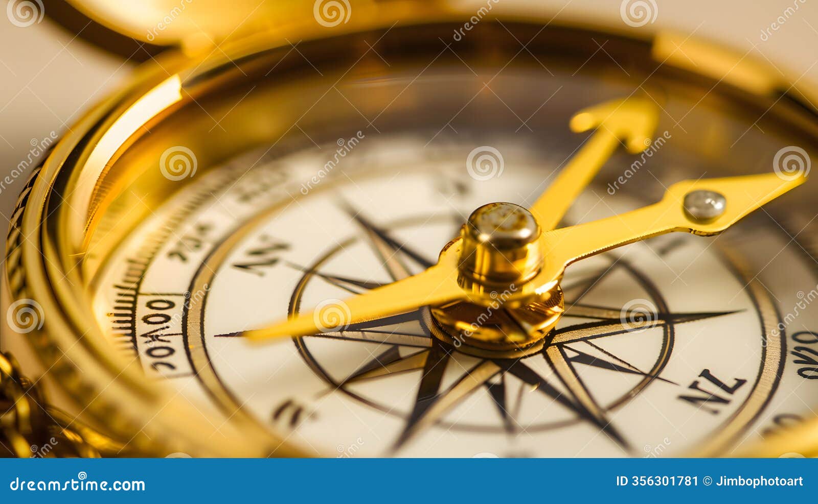 A Golden Compass Pointing Towards True North Symbolizing. Stock ...