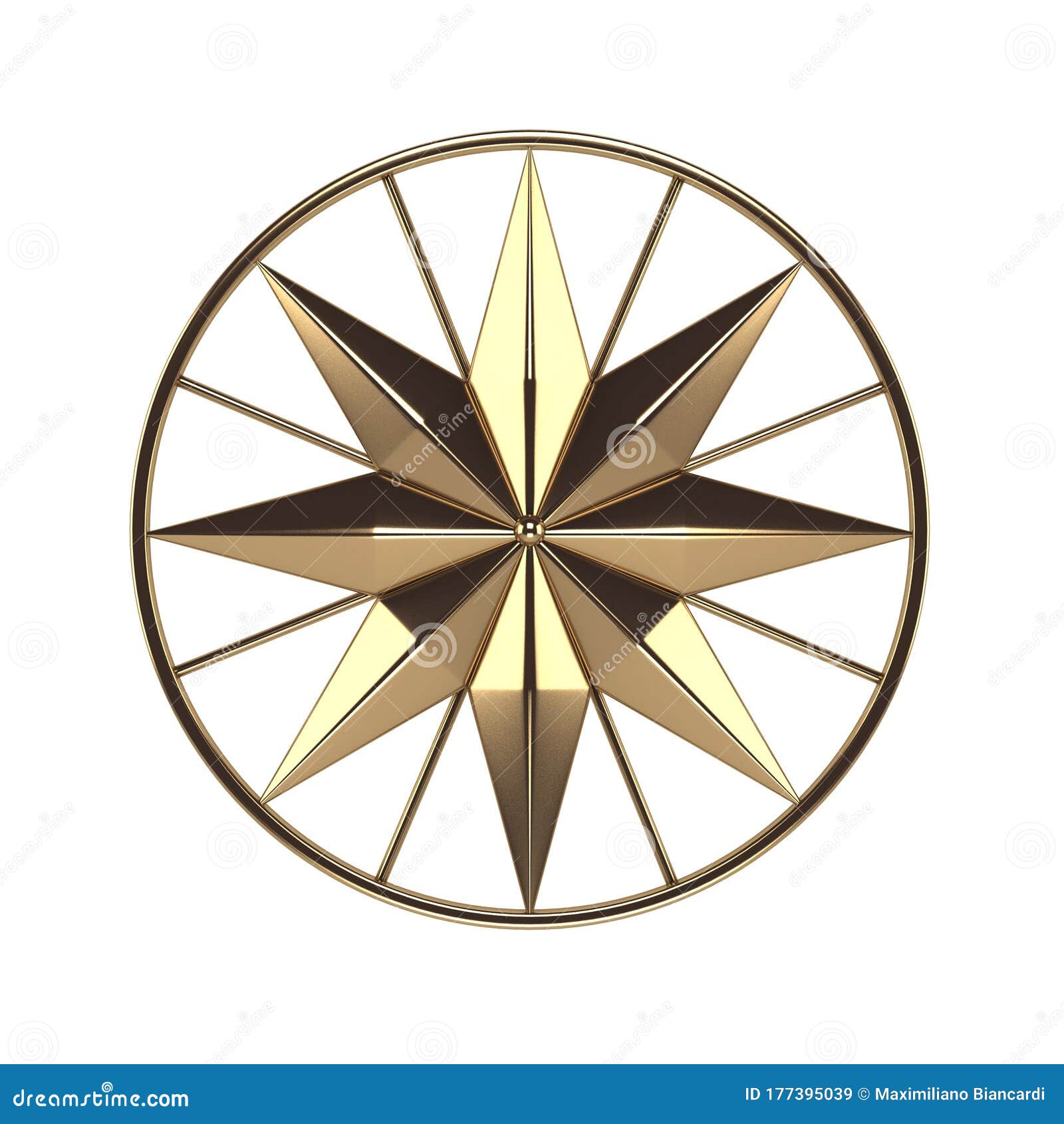 Golden Compass Rose stock illustration. Illustration of modern - 177395039