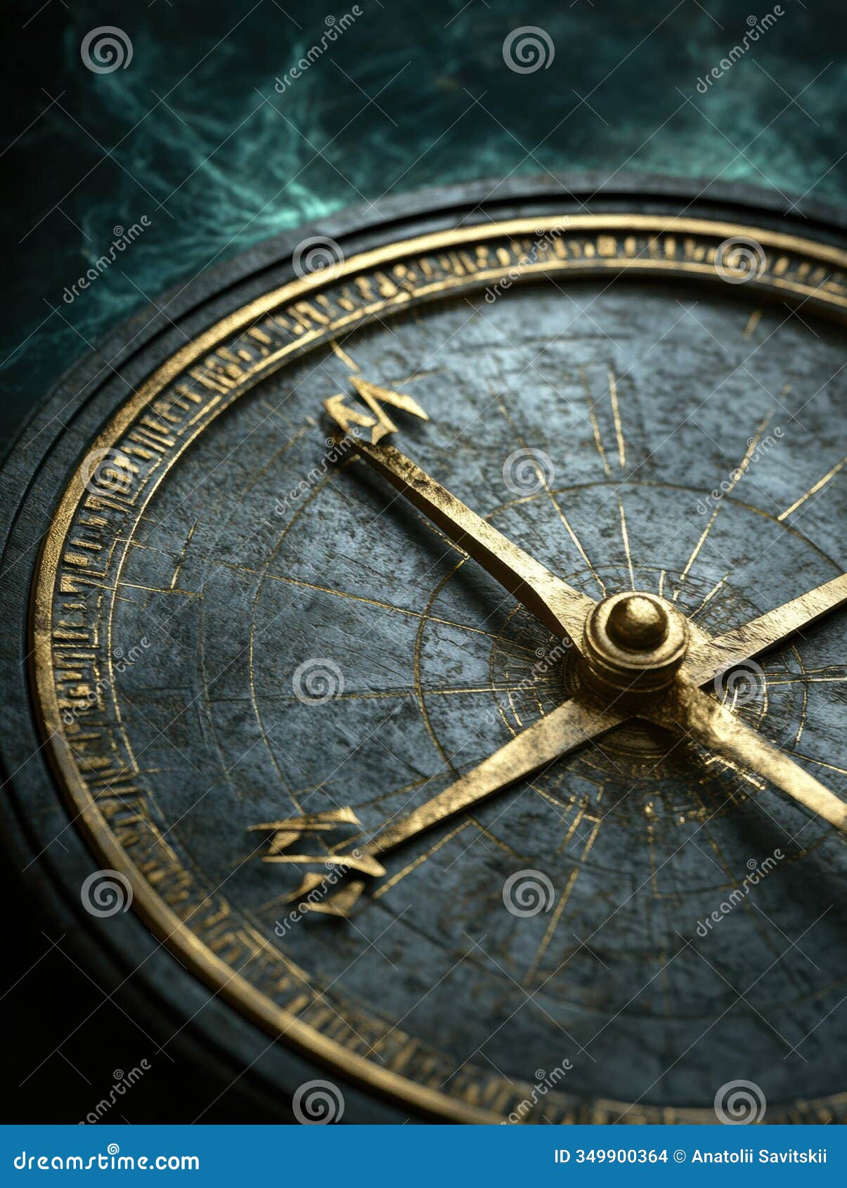 A Golden Compass on a Textured Surface Symbolizes the Direction Toward ...