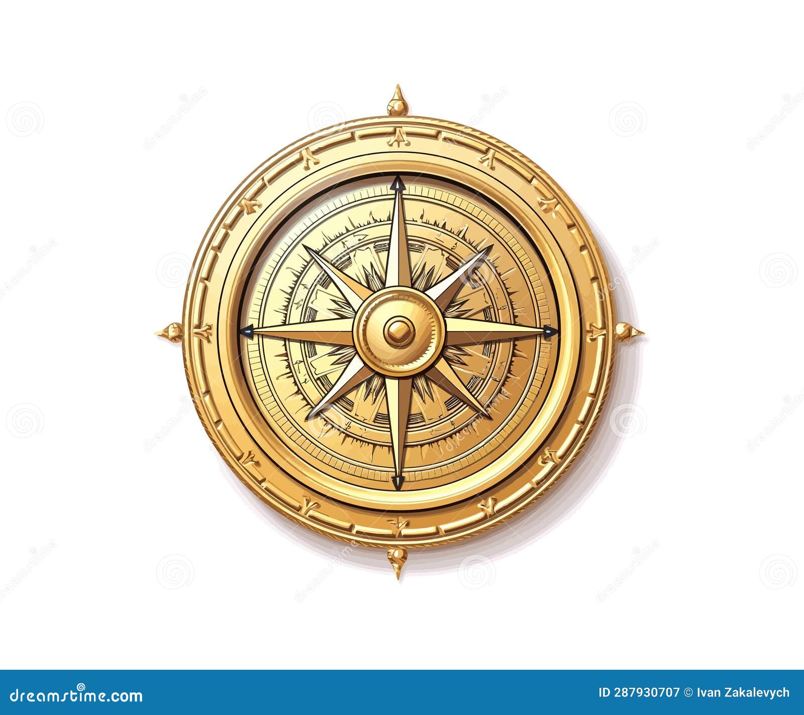 Golden Compass. Vector Illustration Design Stock Illustration ...