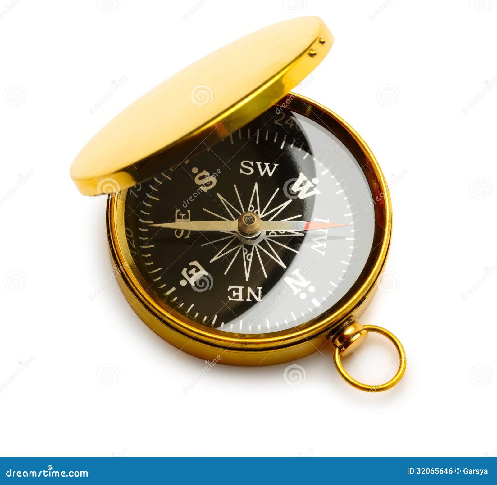 Golden compass stock photo. Image of north, south, number - 32065646