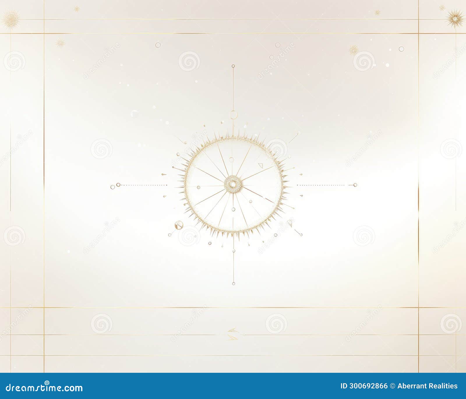A Golden Compass on a White Background Stock Illustration ...