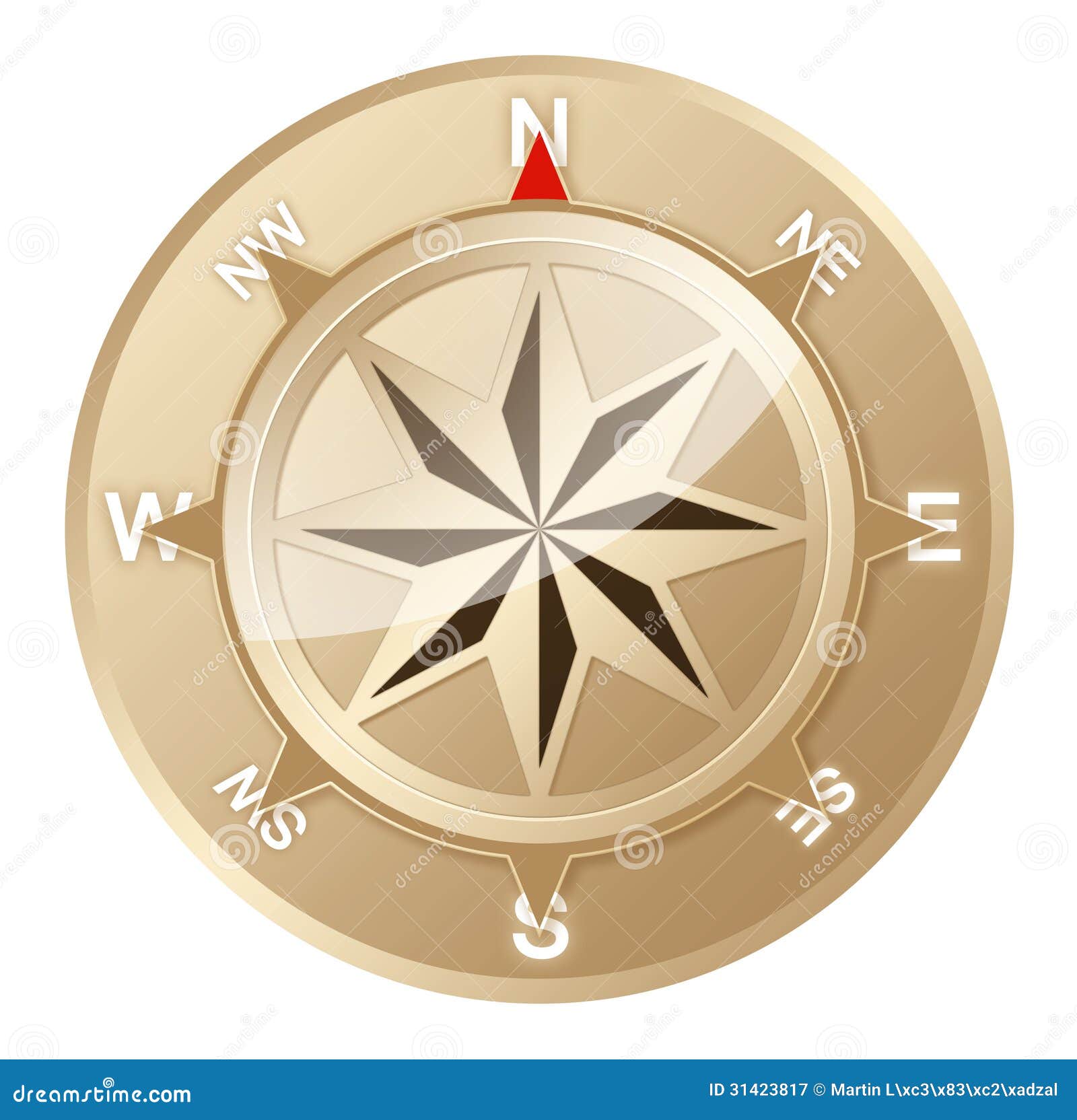 Golden Compass White Background, Additional Vector Format In EPS ...
