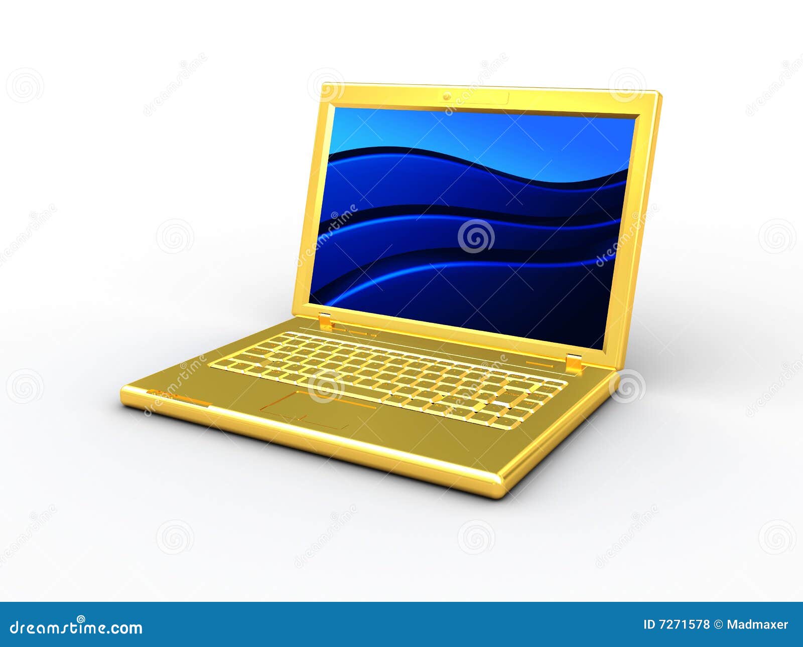 Golden computer stock illustration. Illustration of computer - 7271578