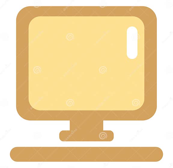 Golden computer, icon stock vector. Illustration of editorial - 260377821