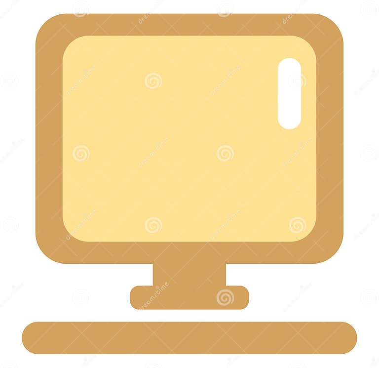 Golden computer, icon stock vector. Illustration of editorial - 260377821