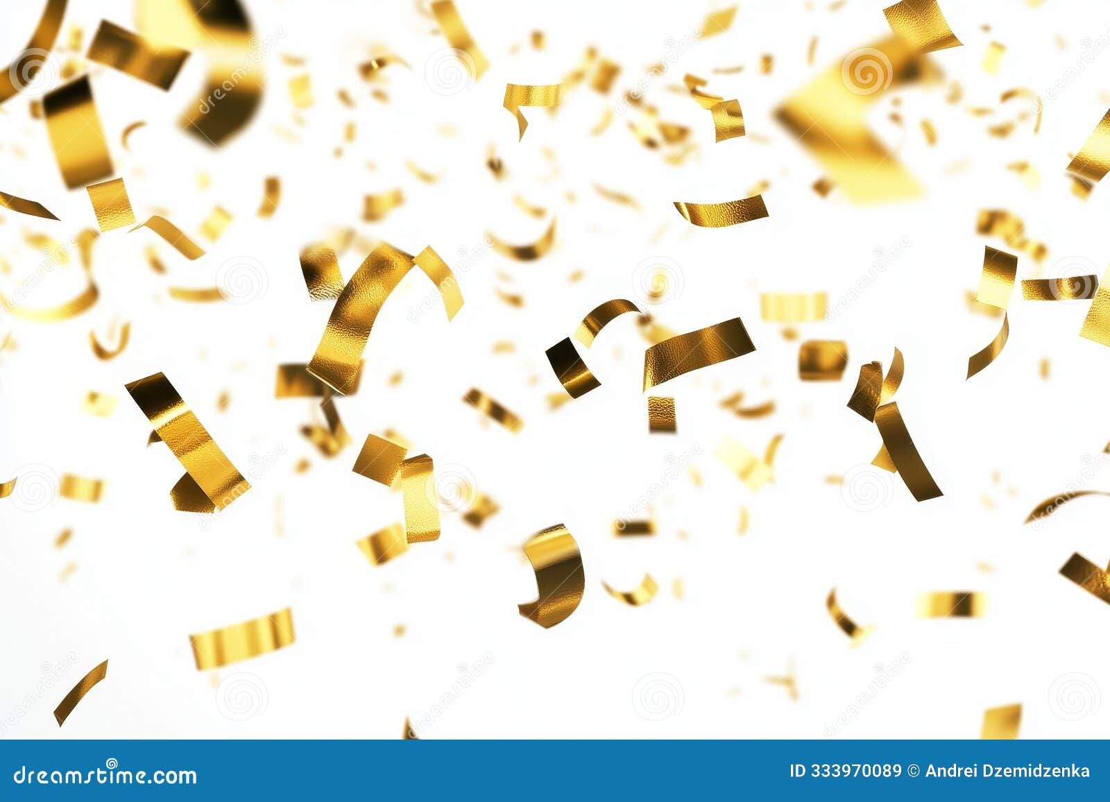 Golden Confetti Falling from the Sky, Isolated on a Transparent ...