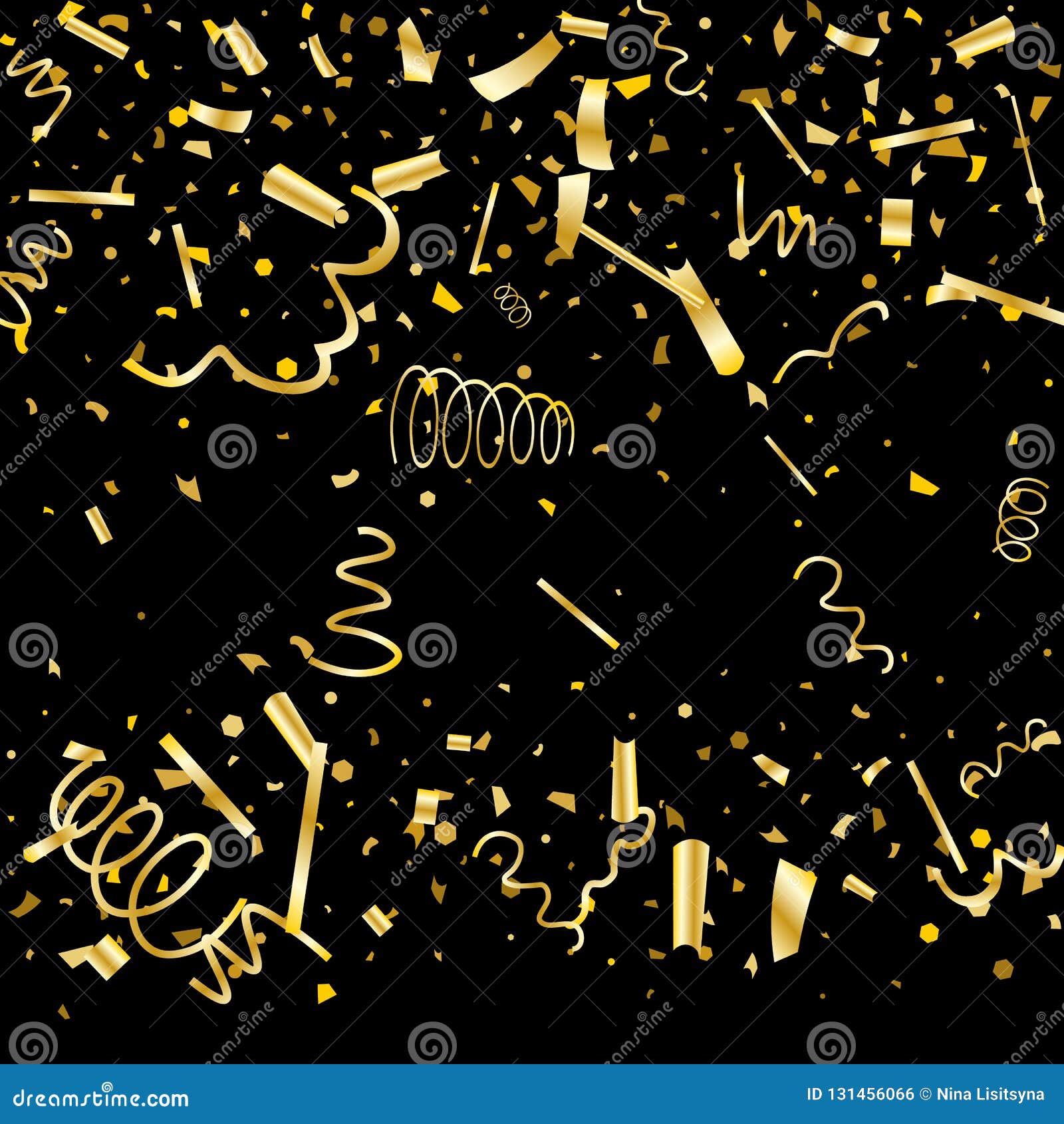 Golden Confetti. Gold Texture Glitter. Stock Vector - Illustration of ...