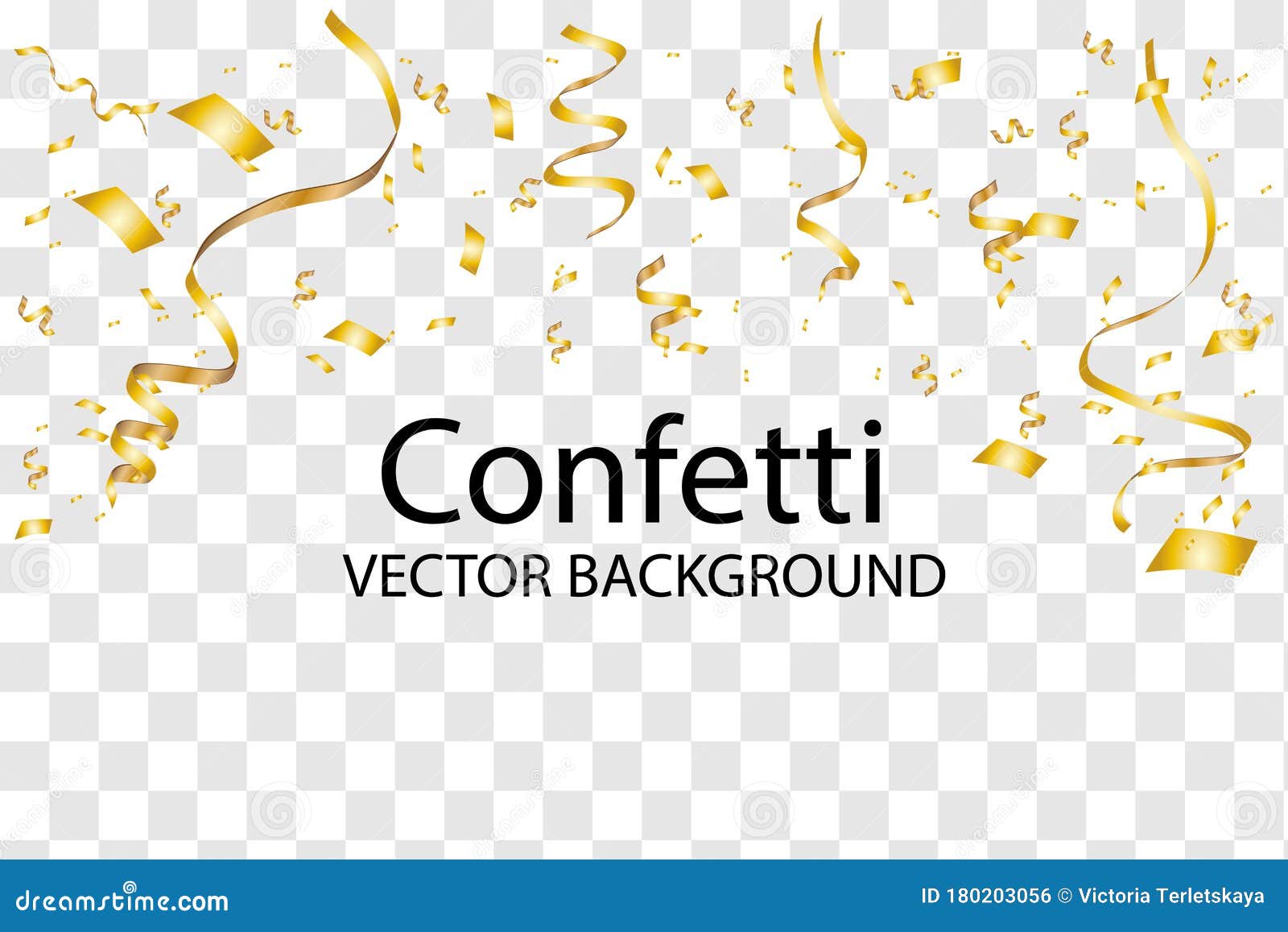 Golden Confetti Isolated. Confetti Burst Stock Illustration ...
