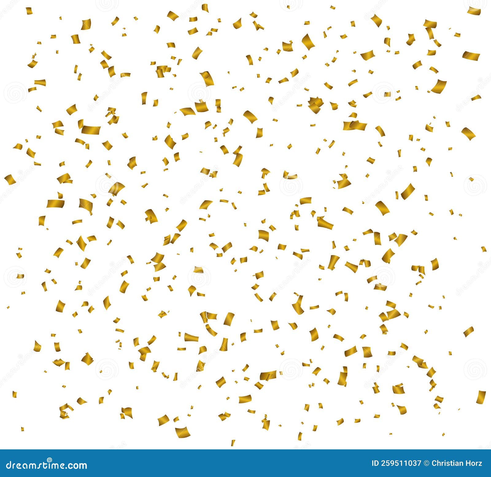 Golden Confetti Isolated on White Stock Vector - Illustration of ...