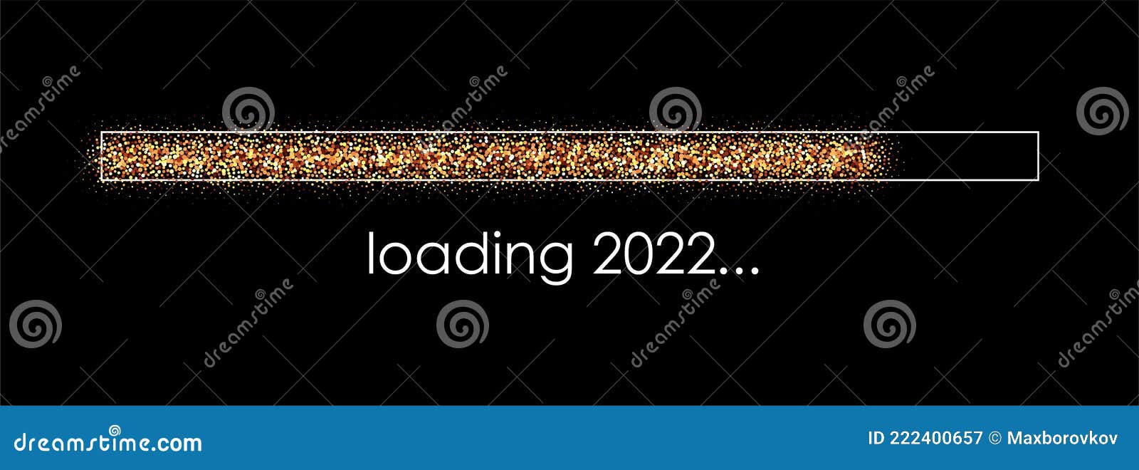 Golden Confetti Progress Bar with Loading 2022 Sign Stock Vector ...