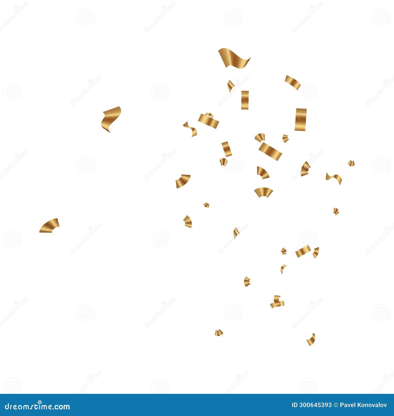 Golden Confetti Tape Element Stock Illustration - Illustration of ...