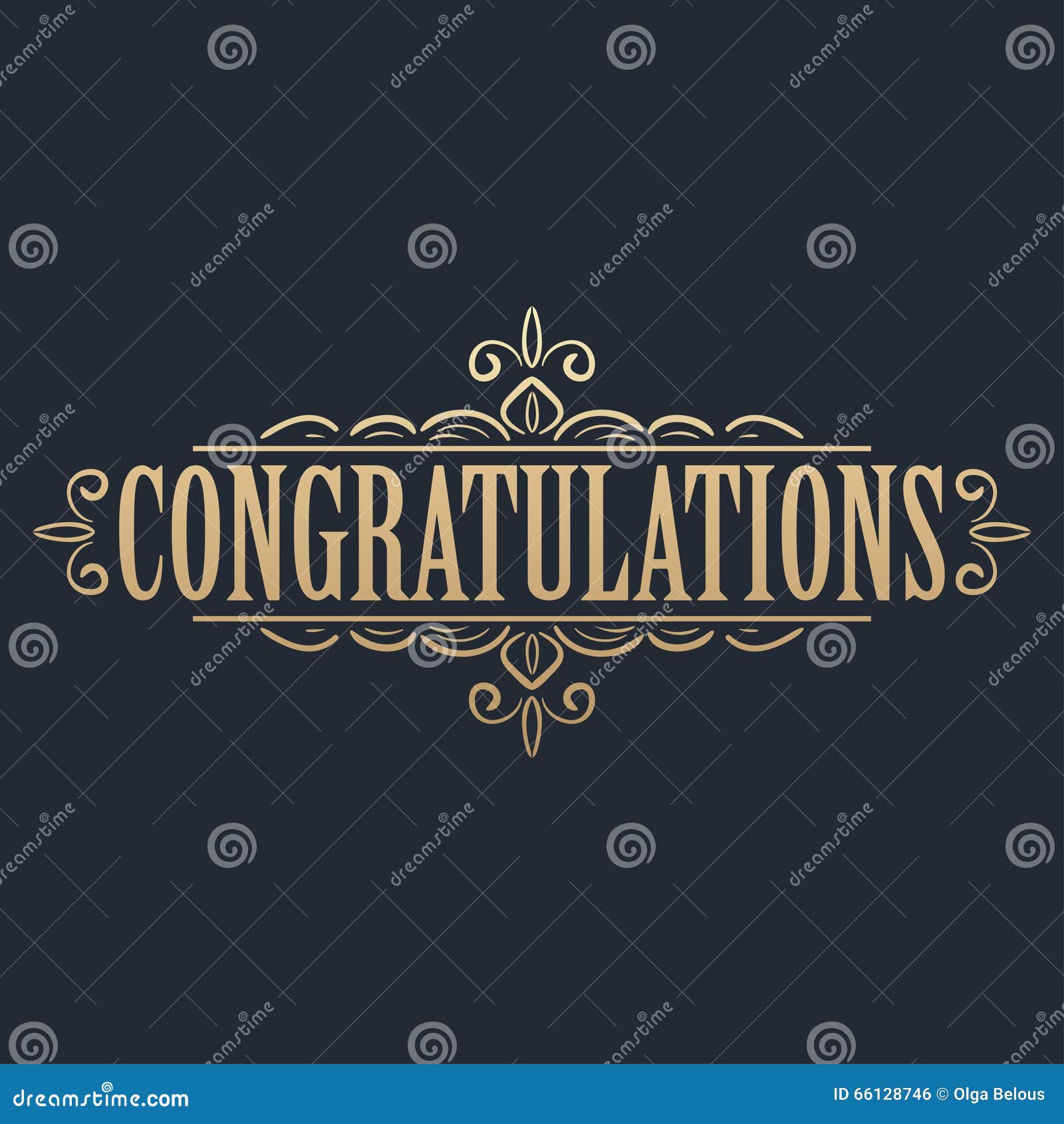 Golden Congratulations Card Stock Vector - Illustration of decorative ...