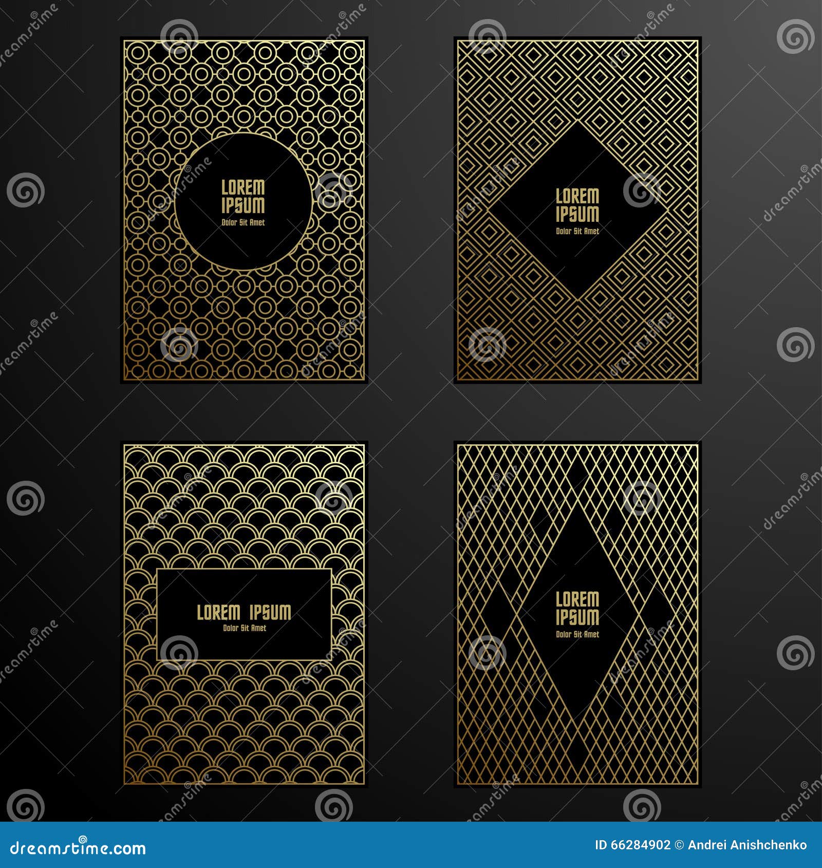 Golden covers template set stock vector. Illustration of abstract ...