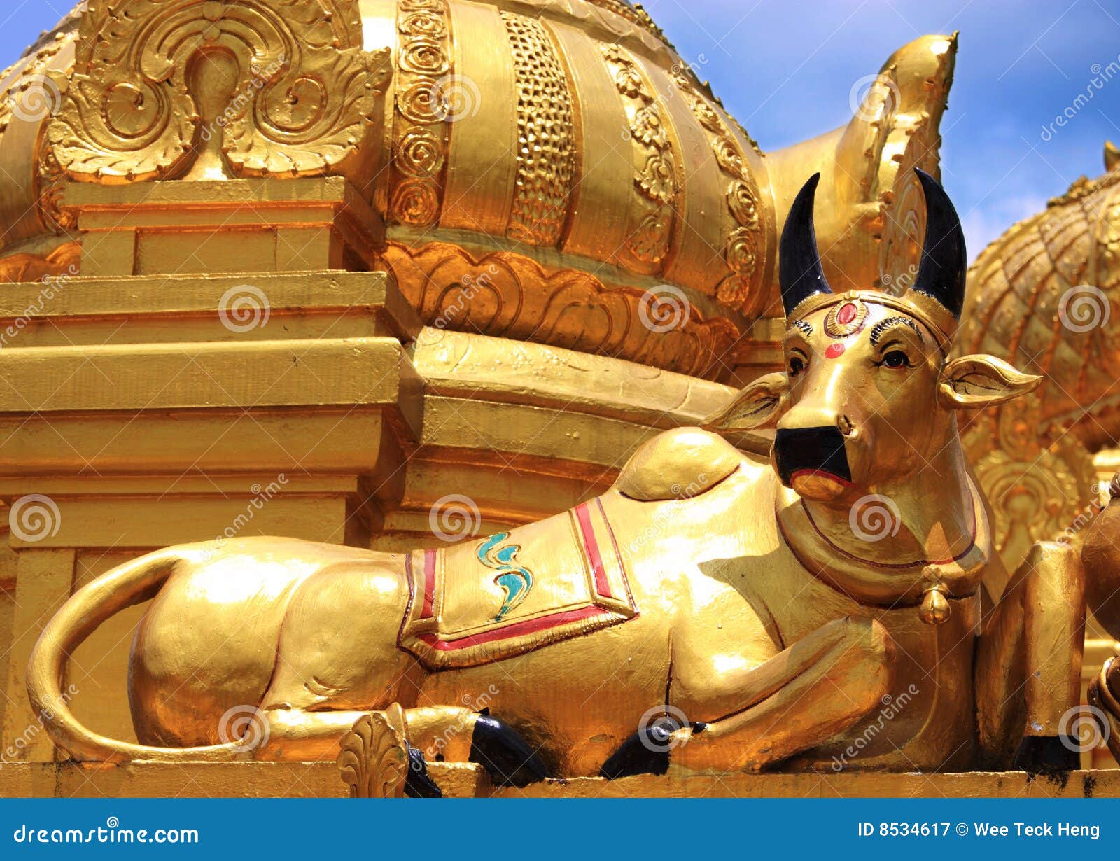 Golden cow stock image. Image of temple, tradition, architecture - 8534617