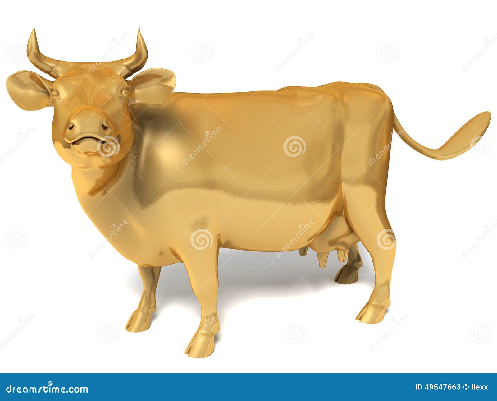 Golden cow stock illustration. Illustration of gold, symbol - 49547663