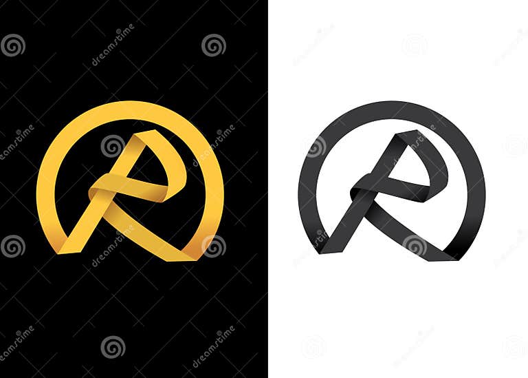 Golden Creative Letter R Initial Stock Vector - Illustration of circle ...