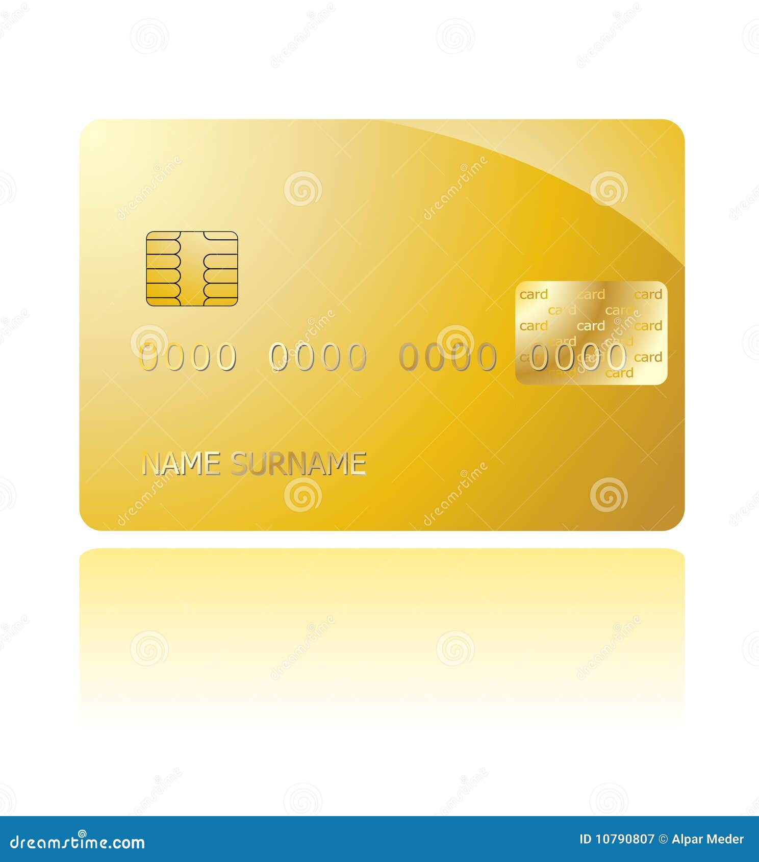 Golden credit card stock vector. Illustration of finance - 10790807