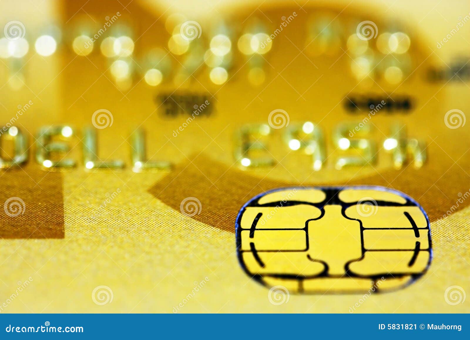 Golden Credit Card stock image. Image of money, macro - 5831821