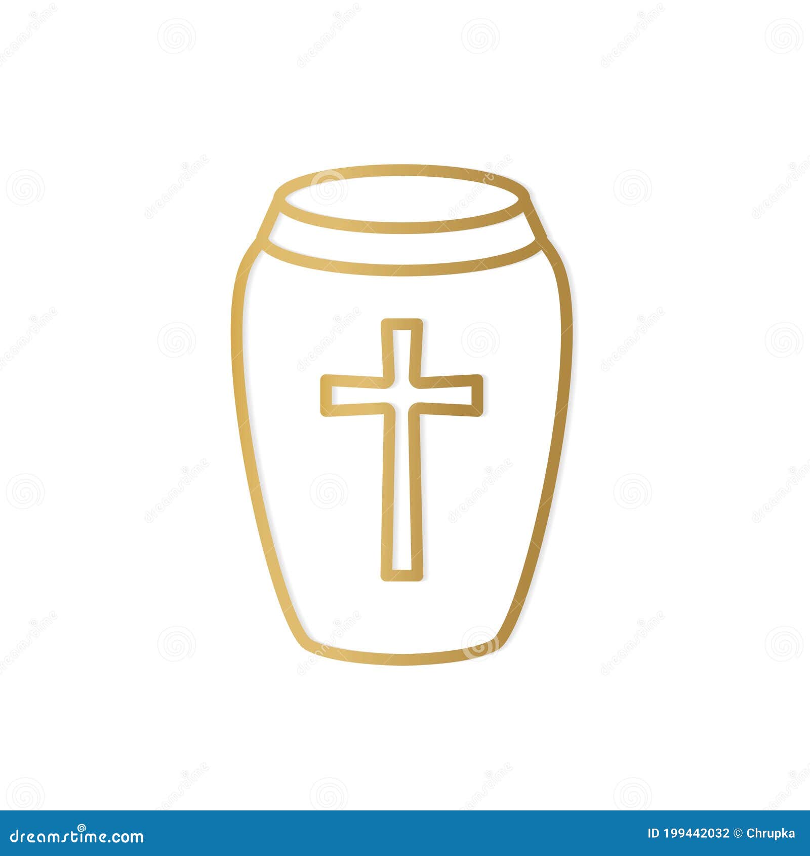 Golden cremation urn icon stock vector. Illustration of mourning ...