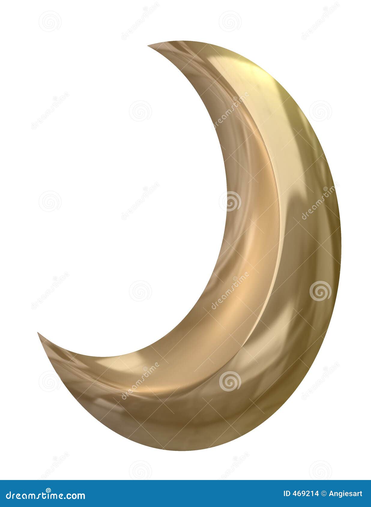 Golden Crescent Moon stock illustration. Illustration of crescent - 469214