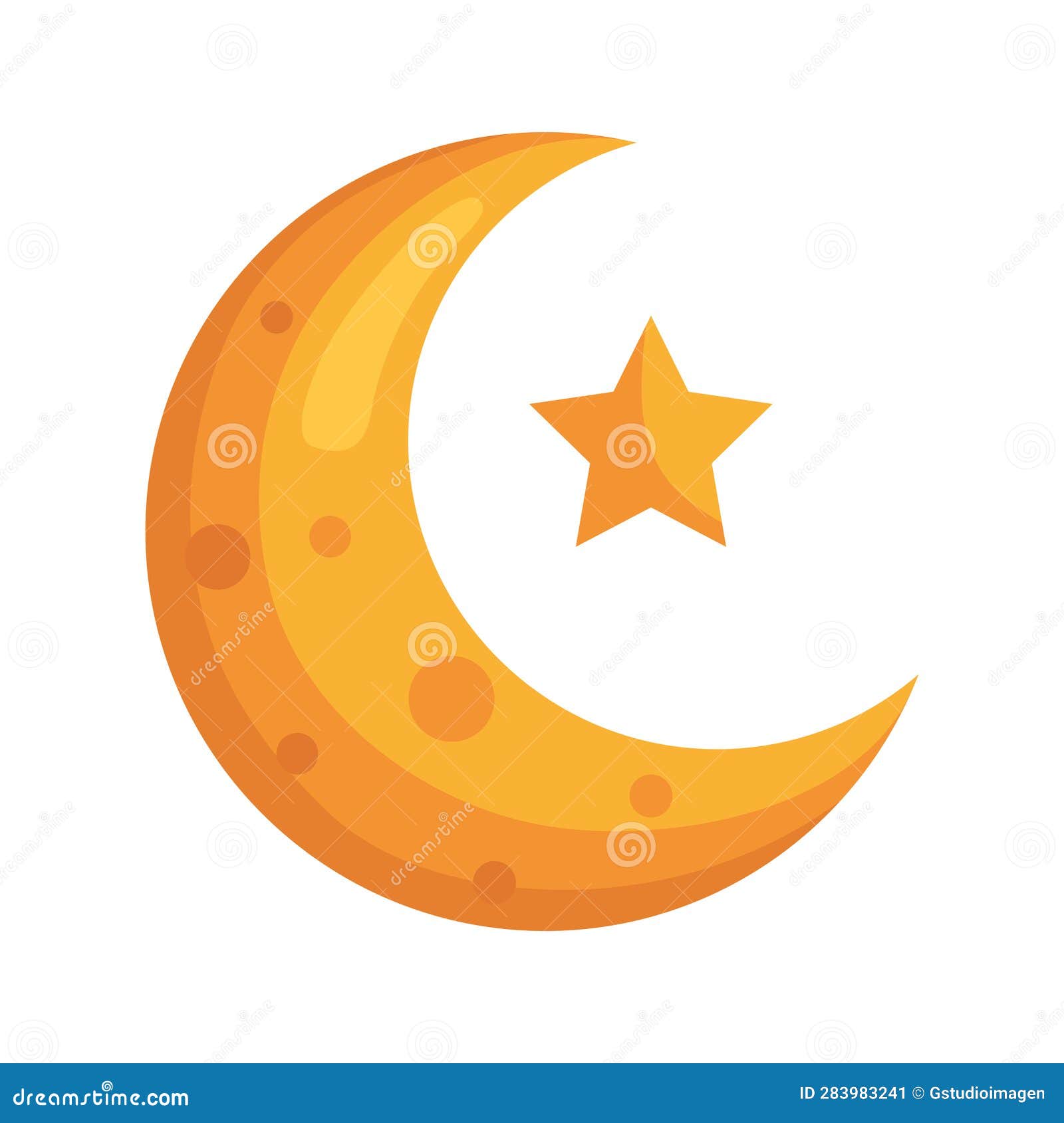 Crescent moon and star stock vector. Illustration of star - 283983241