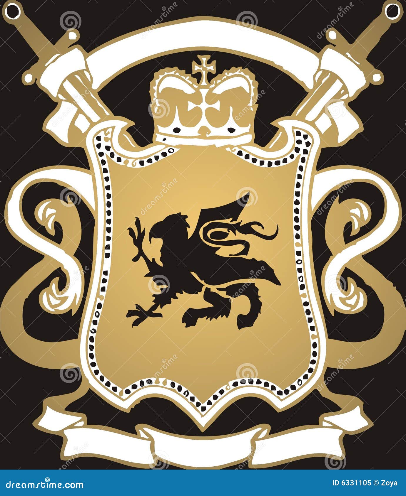 Golden crest stock illustration. Illustration of armory - 6331105