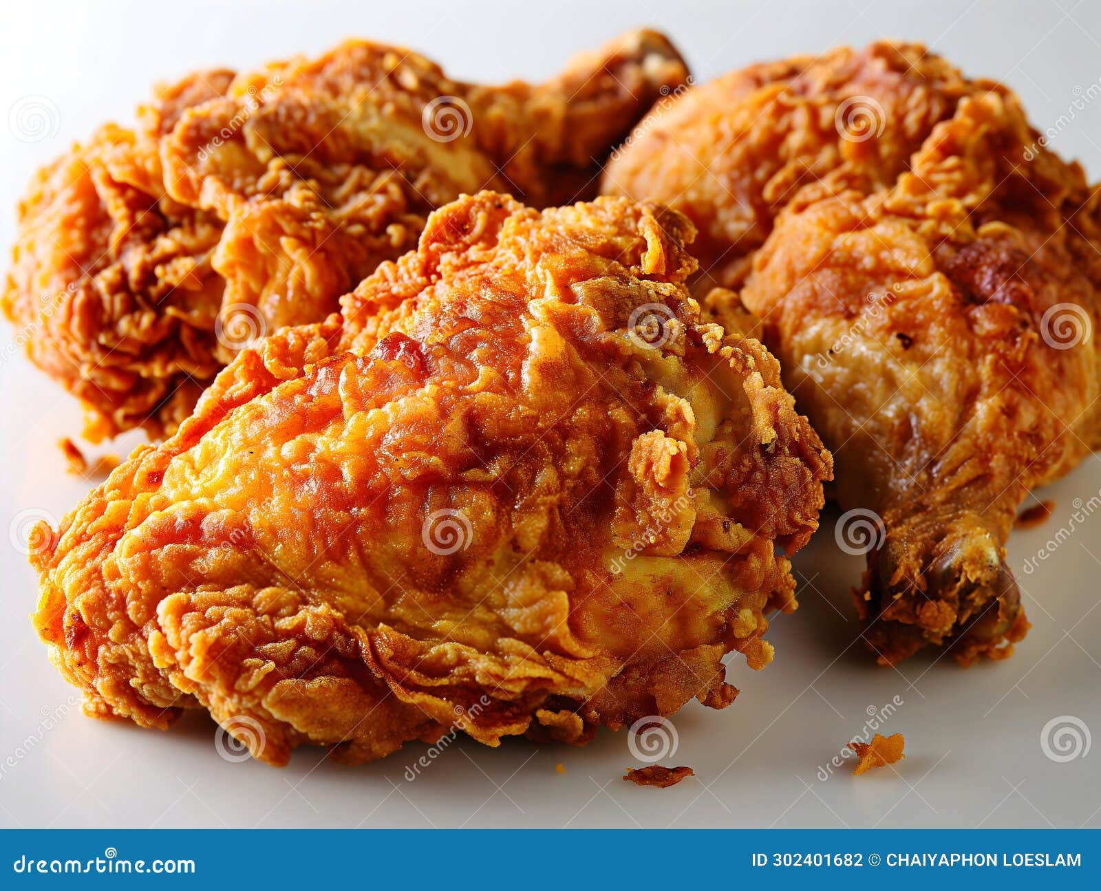Golden Crispy Fried Chicken on White Background Stock Illustration ...