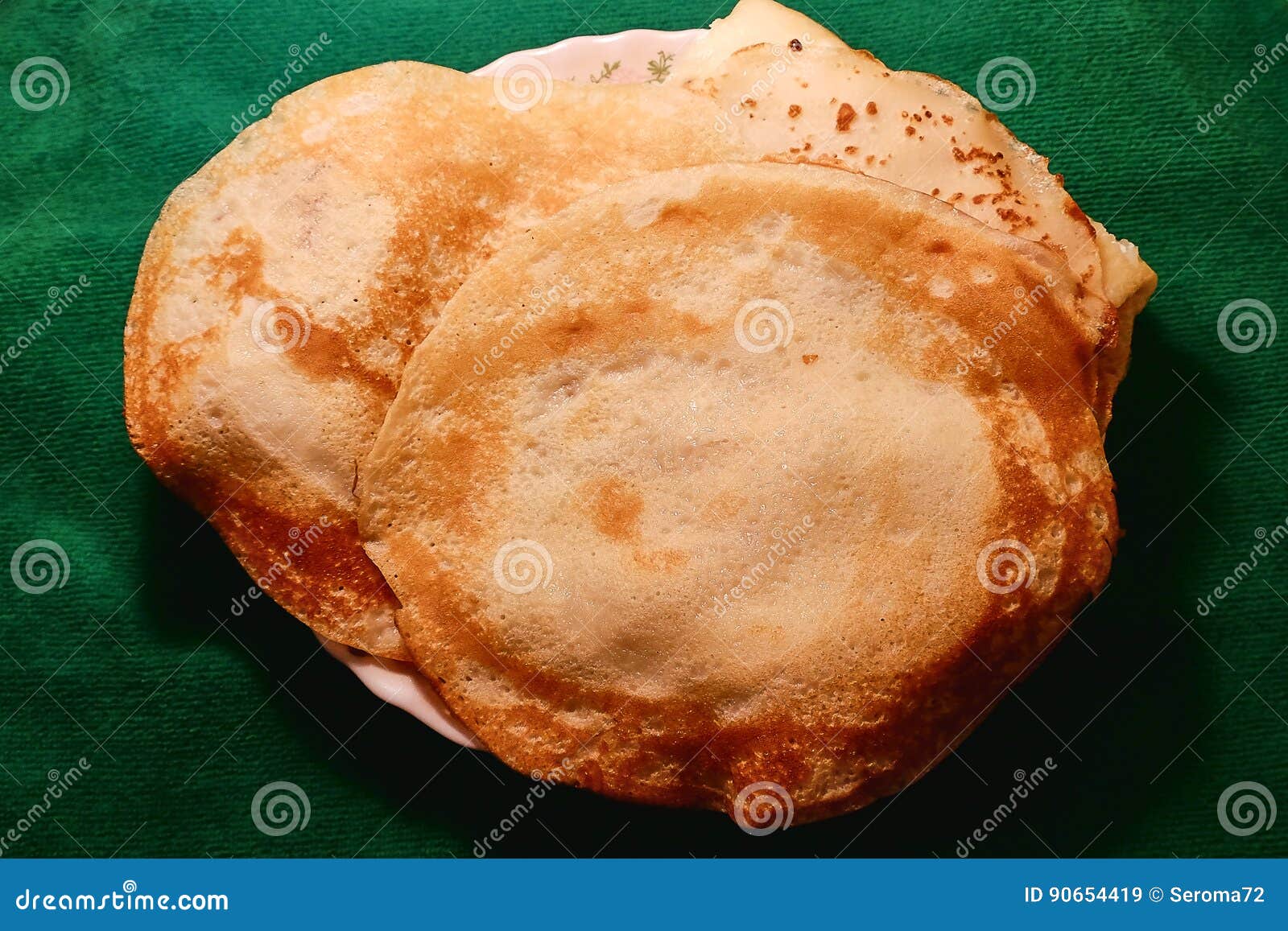 Golden crispy pancakes stock image. Image of butter, food - 90654419