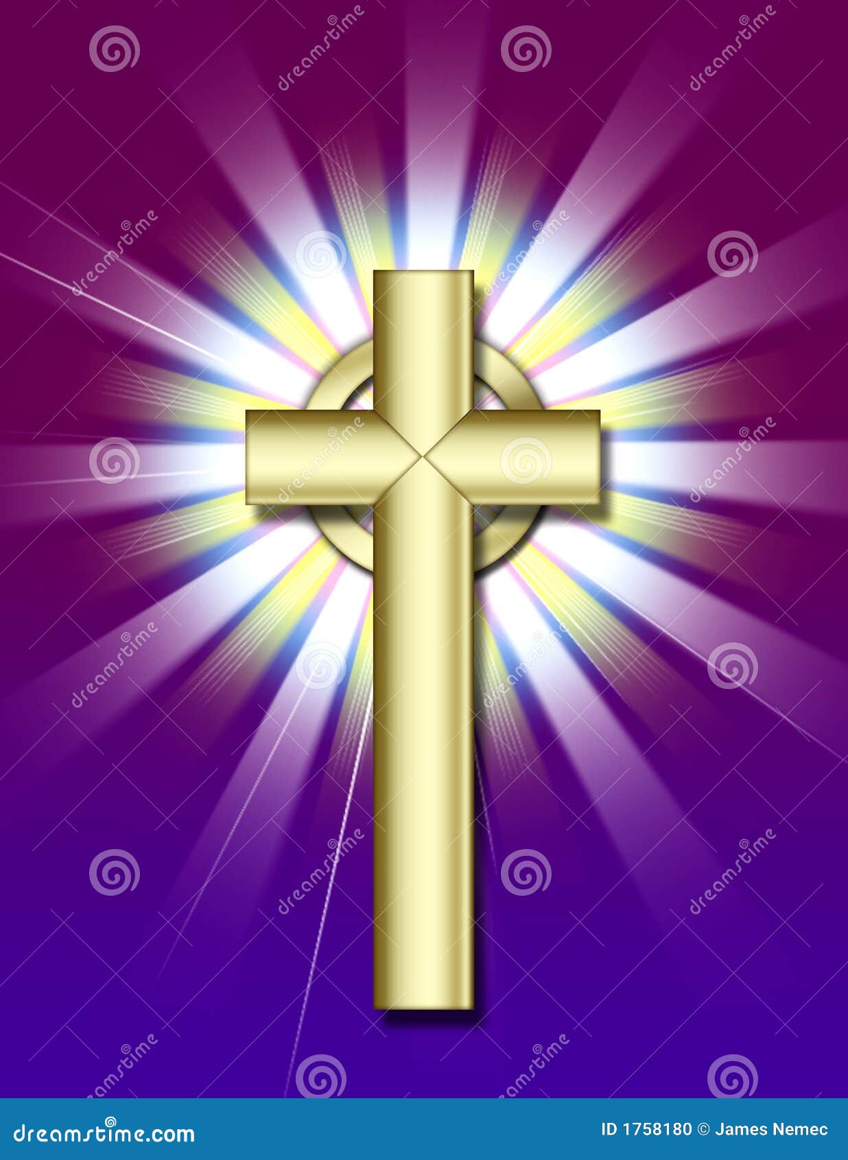 Golden Cross stock illustration. Illustration of confession - 1758180