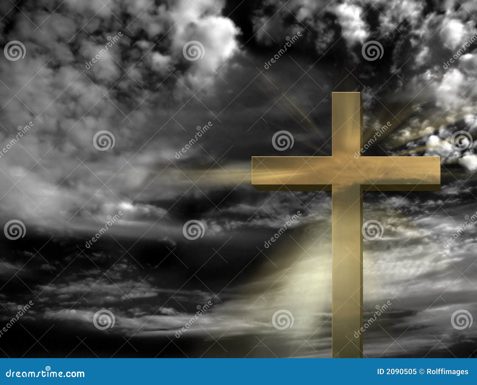 Golden Cross stock image. Image of cross, easter, jesus - 2090505