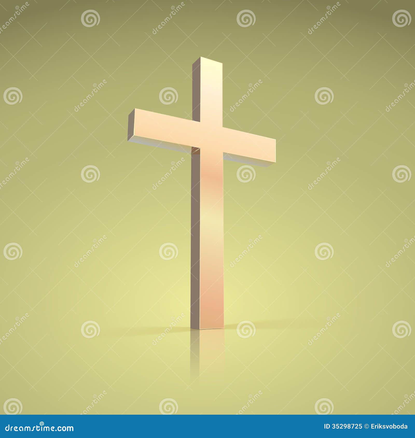 Golden Cross, Symbol of the Christian Stock Vector - Illustration of ...
