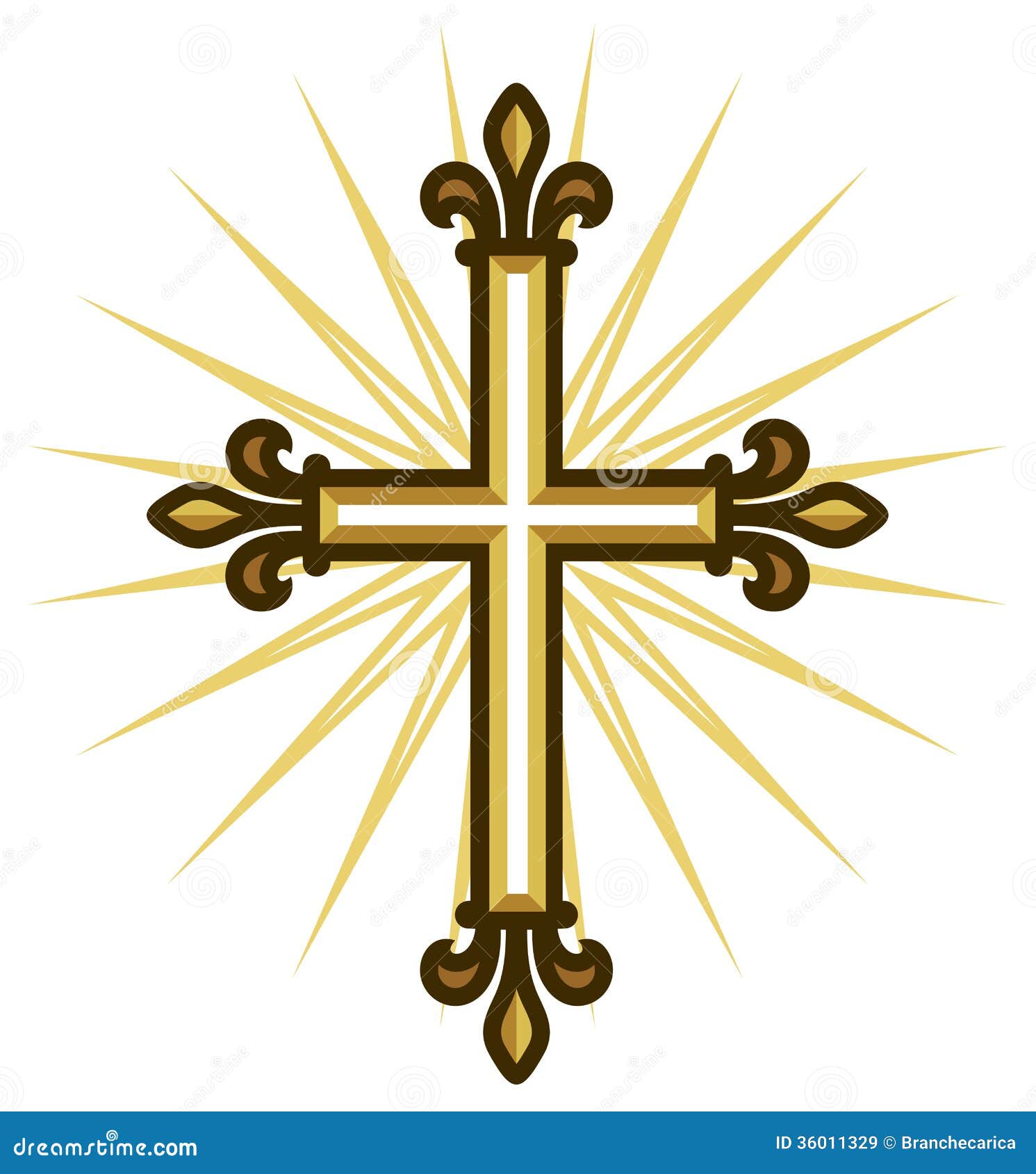 Golden cross stock vector. Illustration of evangelical - 36011329