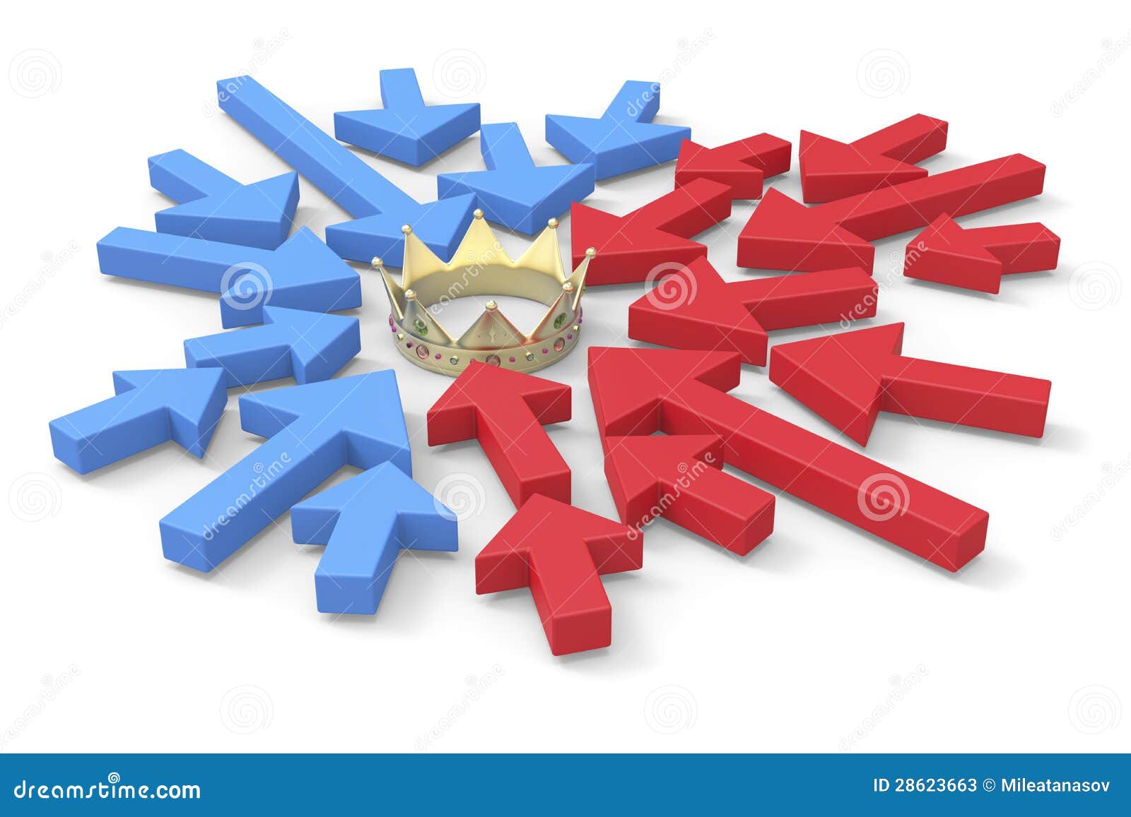 Golden crown and arrows stock illustration. Illustration of royal ...