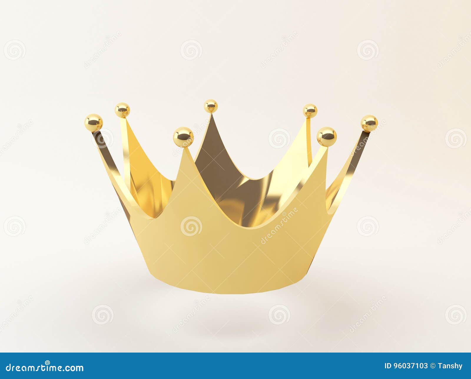 Golden, Crown Award Prize 3D Rendering Stock Illustration ...