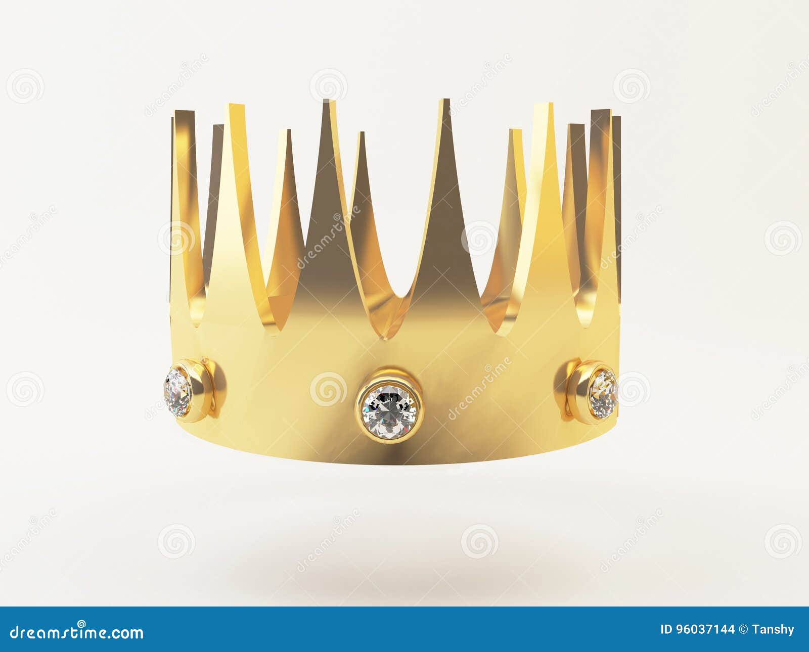 Golden, Crown Award Prize 3D Rendering Stock Illustration ...