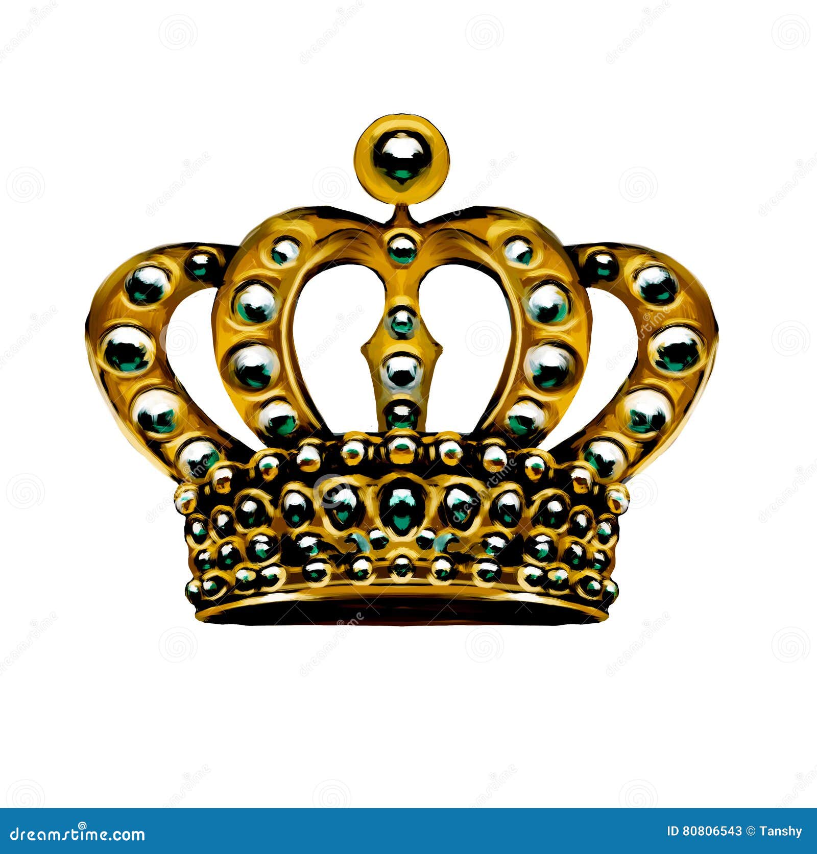 Golden Crown Award Prize Icon Stock Illustration - Illustration of ...
