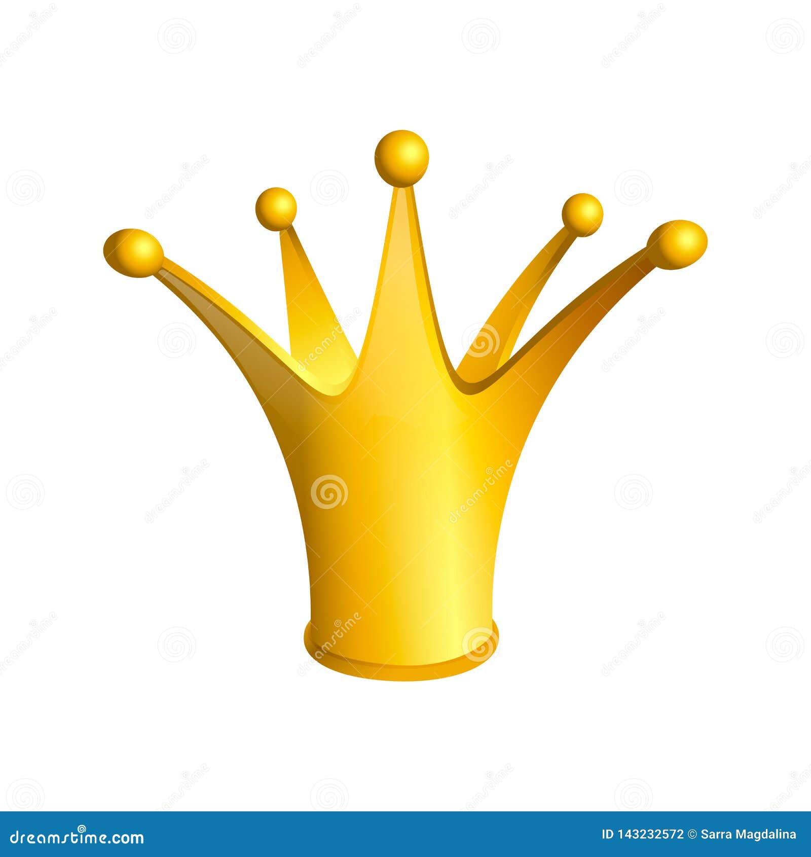 Golden Crown Cartoon Vector Icon Vector Royal Jewelry For Monarch King