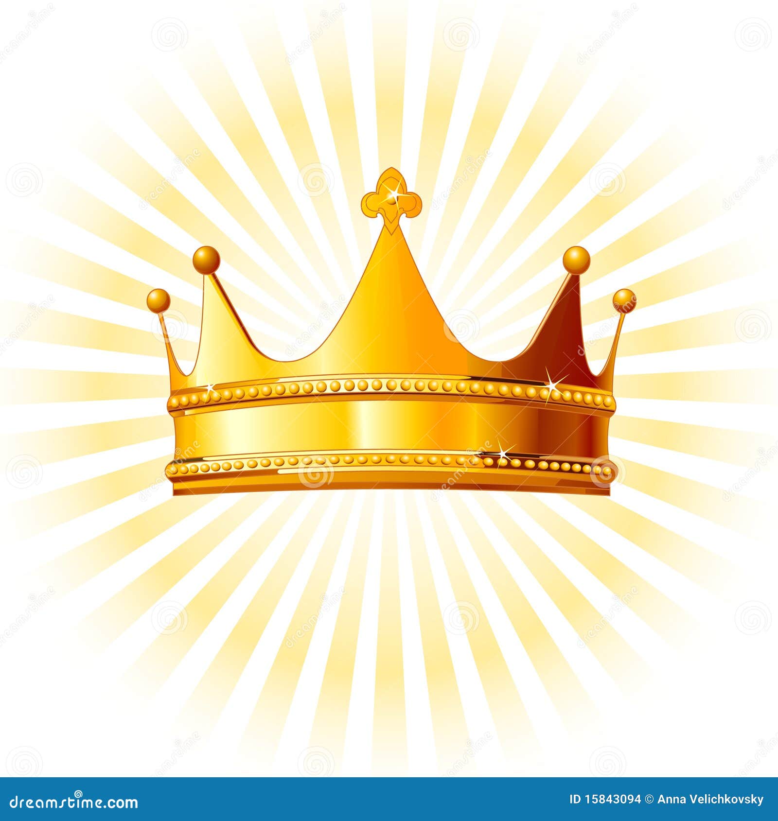 Golden Crown on Glowing Background Stock Vector - Illustration of ...
