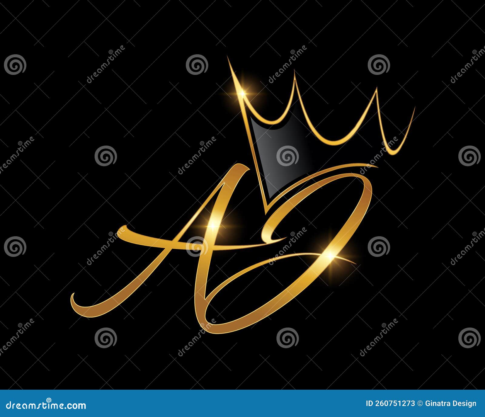 Golden Crown Monogram Logo Initial AJ Stock Vector - Illustration of ...