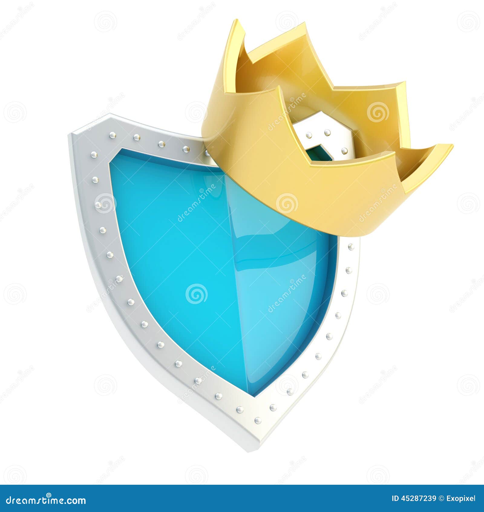 Golden Crown Over the Shield Stock Illustration - Illustration of ...