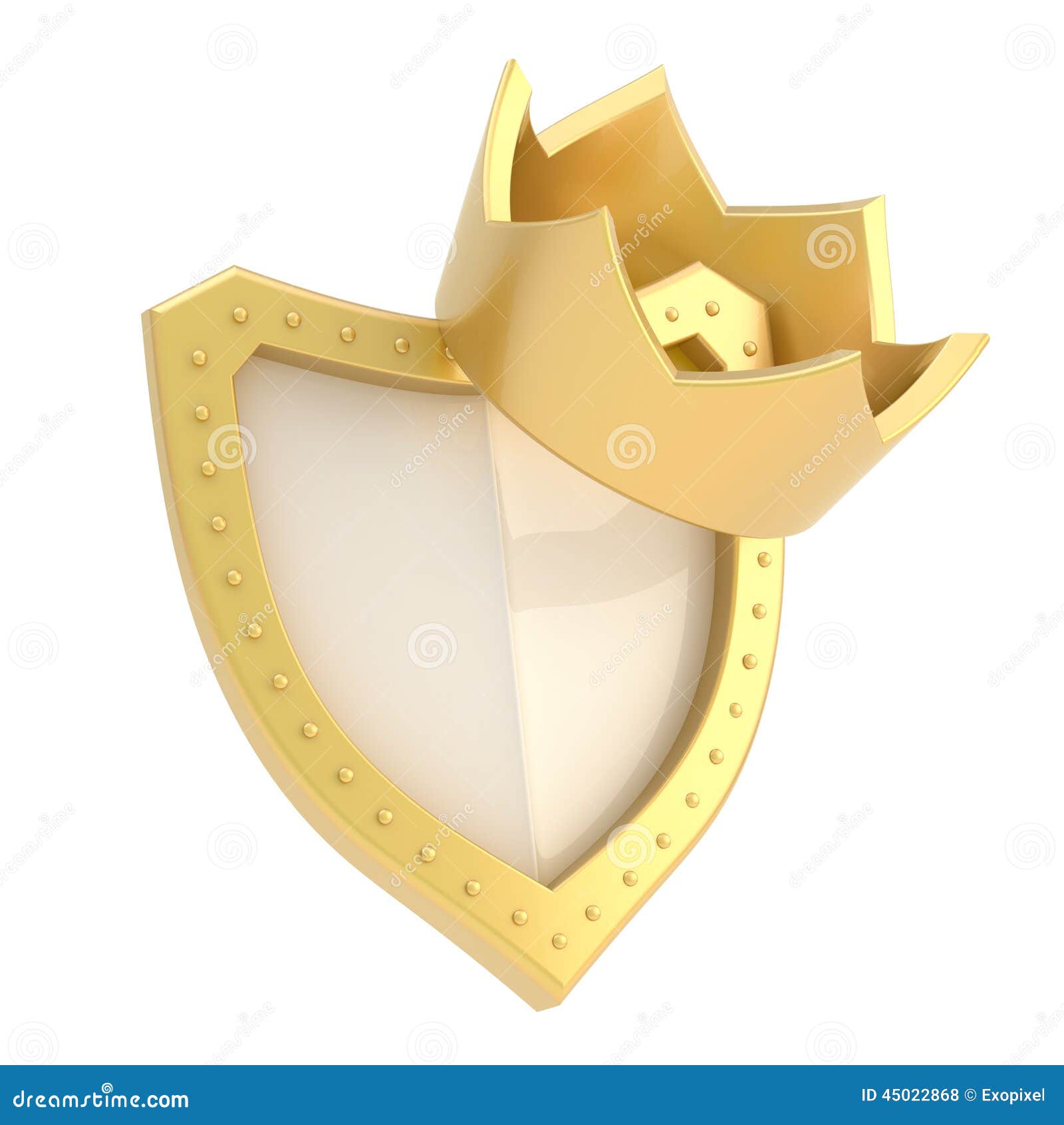 Golden Crown Over the Shield Stock Illustration - Illustration of ...