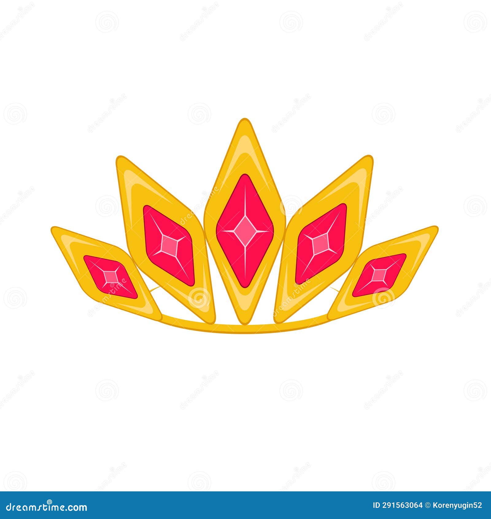 Golden Crown with Ruby Gem Art Drawn Stock Illustration - Illustration ...