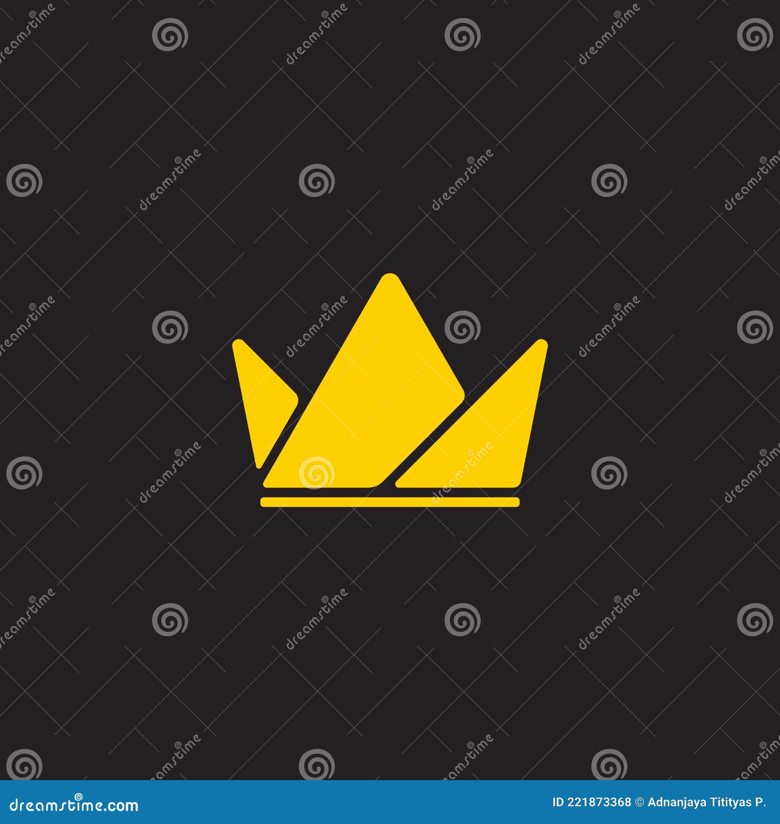 Golden Crown Simple Triangles Shape Logo Vector Stock Vector ...